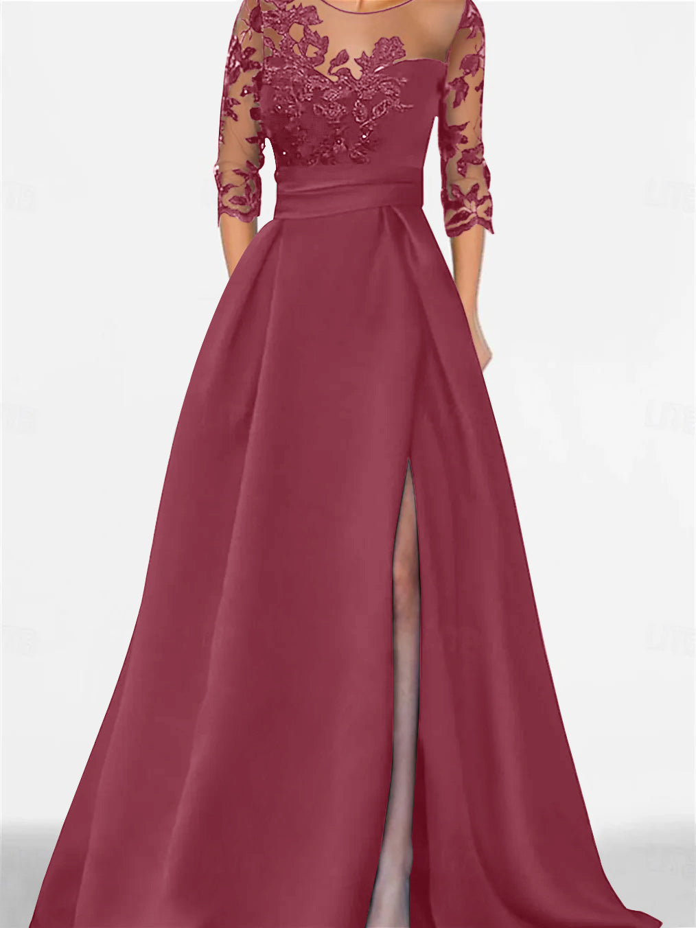 A-Line/Princess Sweetheart 3/4 Sleeves Floor-Length Mother A-Line/Princess Sweetheart 3/4 Sleeves Floor-Length Mother