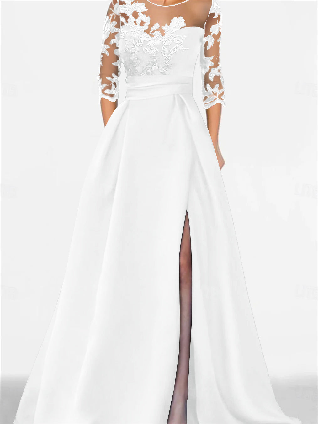 A-Line/Princess Sweetheart 3/4 Sleeves Floor-Length Mother A-Line/Princess Sweetheart 3/4 Sleeves Floor-Length Mother