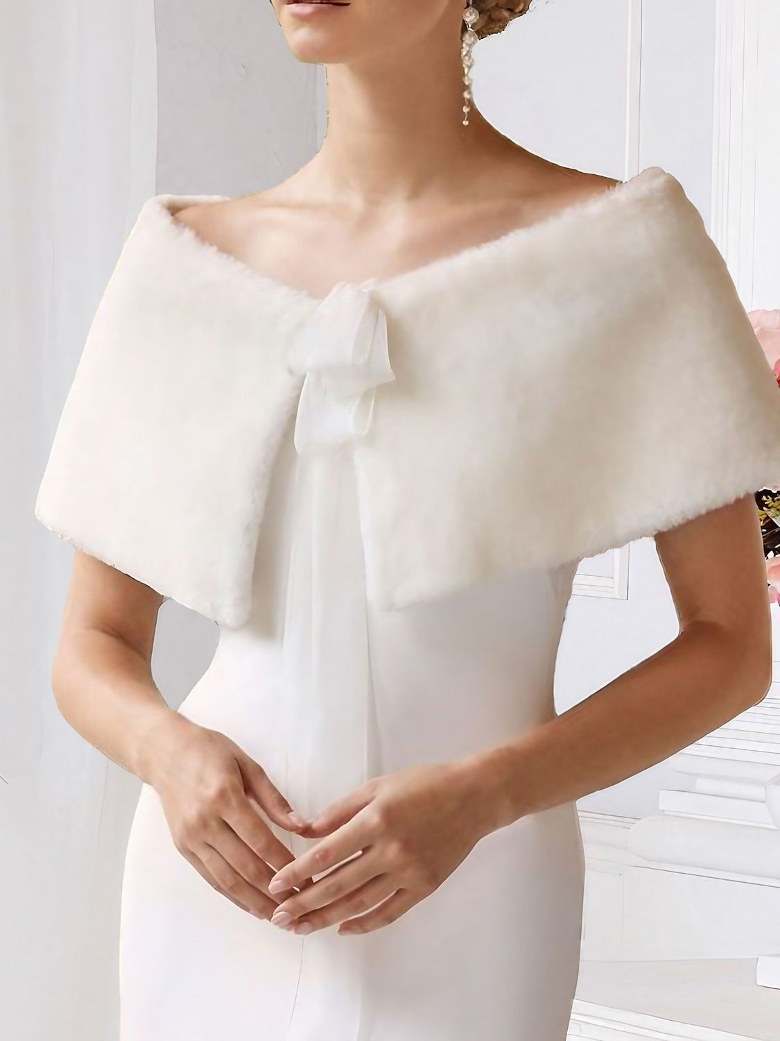 Women's Wedding Bridal Sleeveless Wrap/Shawls With Pure Color - Mondressy