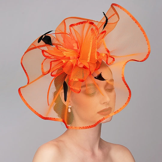 Elegant Feather Hat Fascinators Headpiece with Feather Floral Flower ...