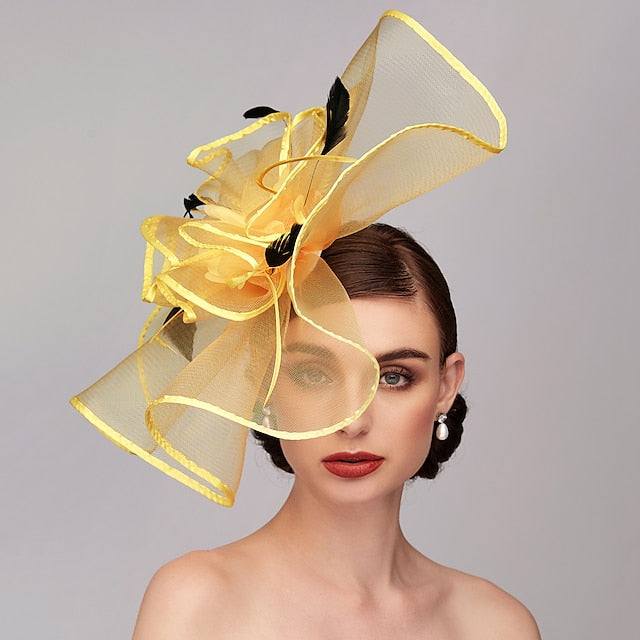 Elegant Feather Hat Fascinators Headpiece with Feather Floral Flower ...