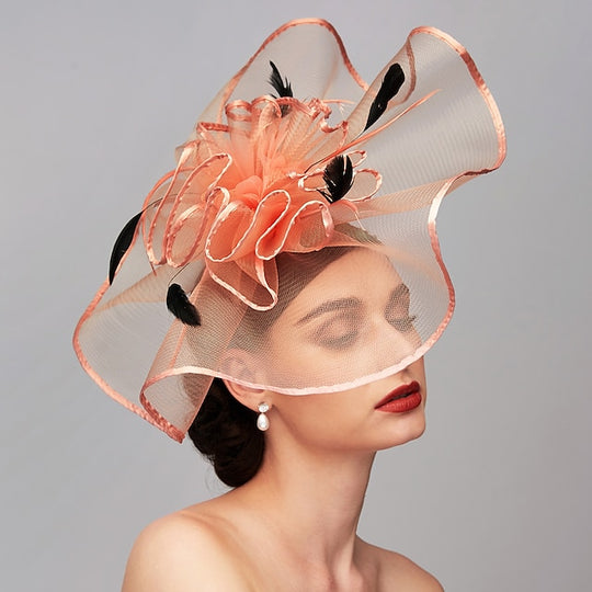Elegant Feather Hat Fascinators Headpiece with Feather Floral Flower ...