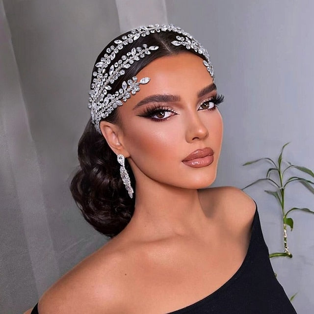 Alloy Wedding Church Classical Bridal Headpieces With Crystals - Mondressy