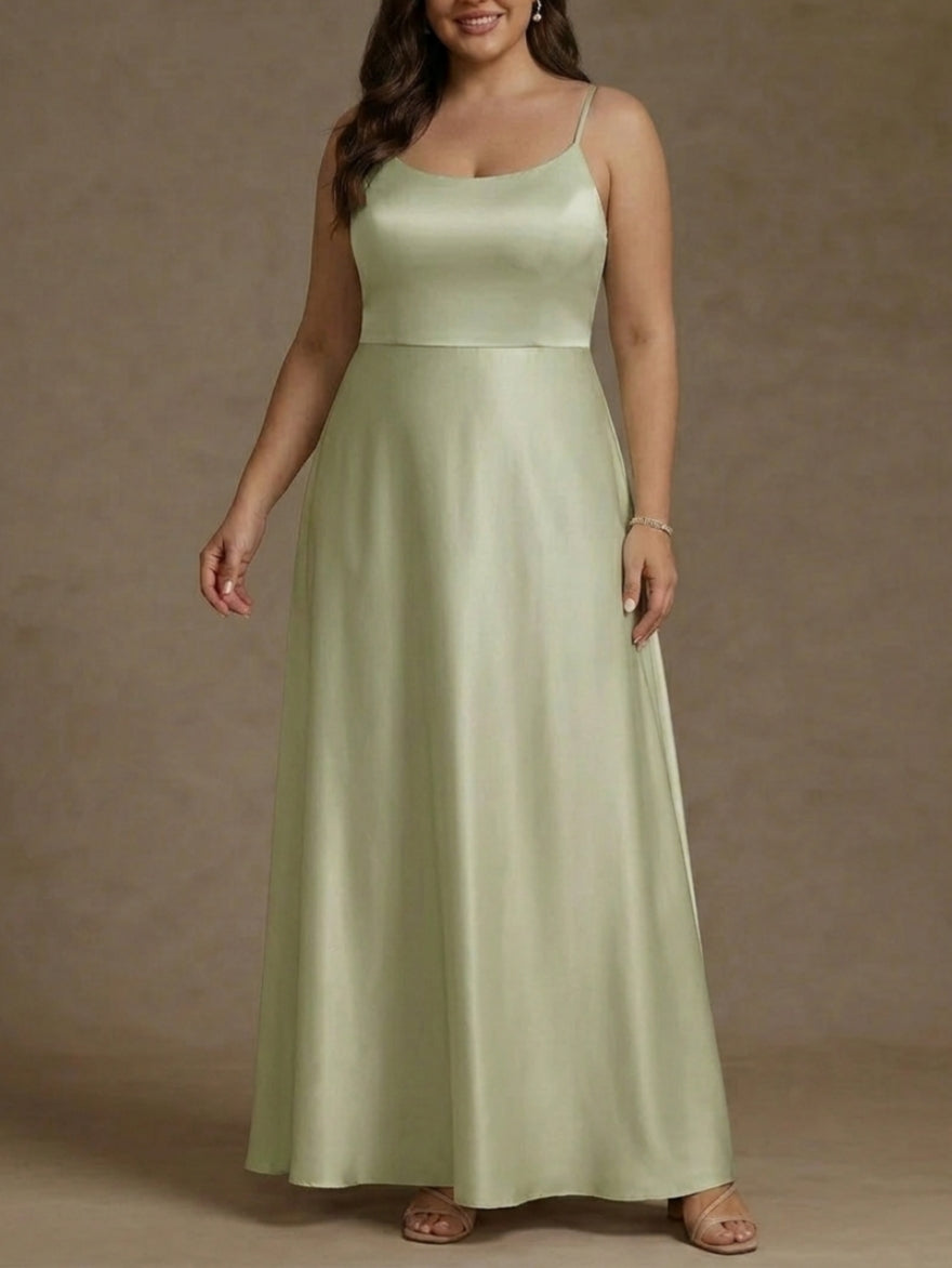 2 Pieces A-Line/Princess Silk Satin Scoop Plus Size Mother ofthe Bride ...