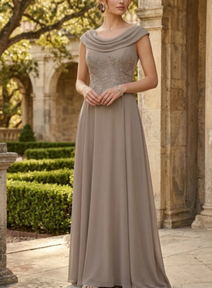 A-Line/Princess Scoop Chiffon Mother of the Bride Dresses Sleeveless L ...