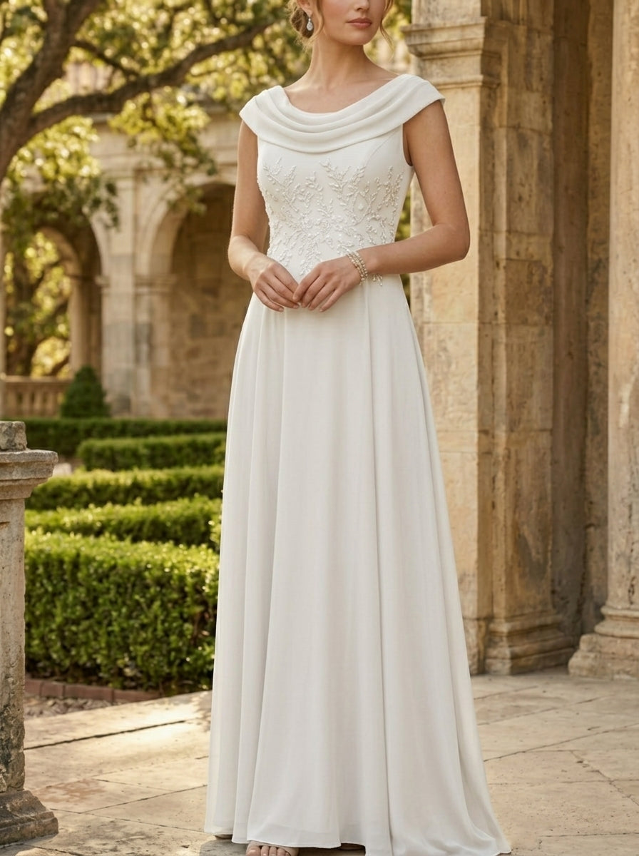 A-Line/Princess Scoop Chiffon Mother of the Bride Dresses Sleeveless L ...