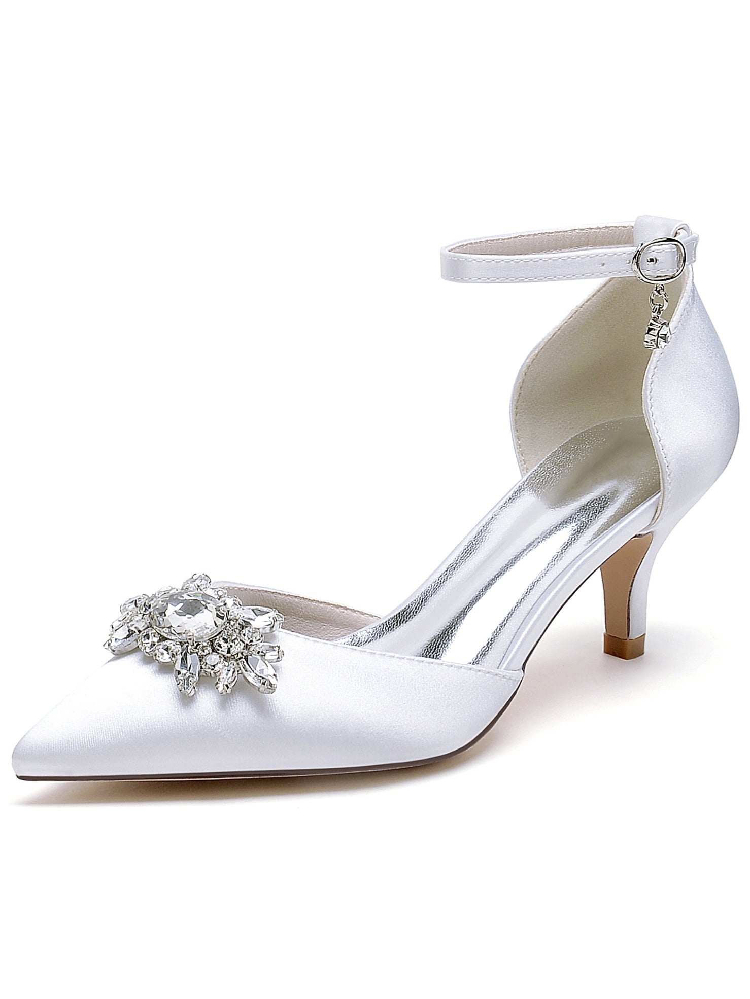 Women's Wedding Shoes Rhinestone High Heel Pointed Toe Bridal Shoes ...